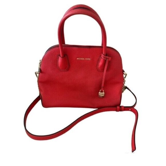 Michael Kors | Bags | Michael Kors Pebble Leather Dome Satchel Handbag ...